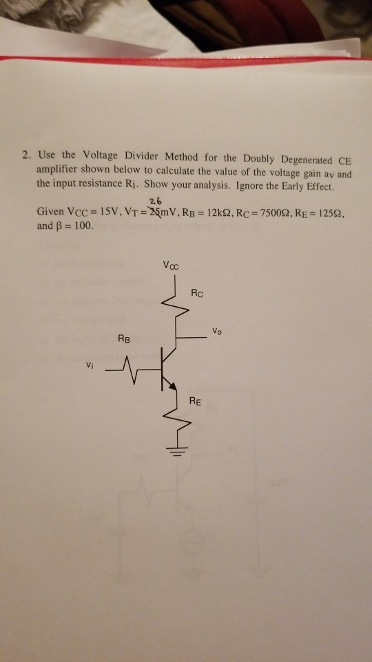 Solved 2. Use the Voltage Divider Method for the Doubly | Chegg.com