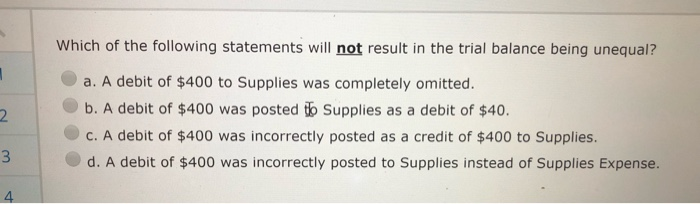 Solved Which of the following statements will not result in | Chegg.com