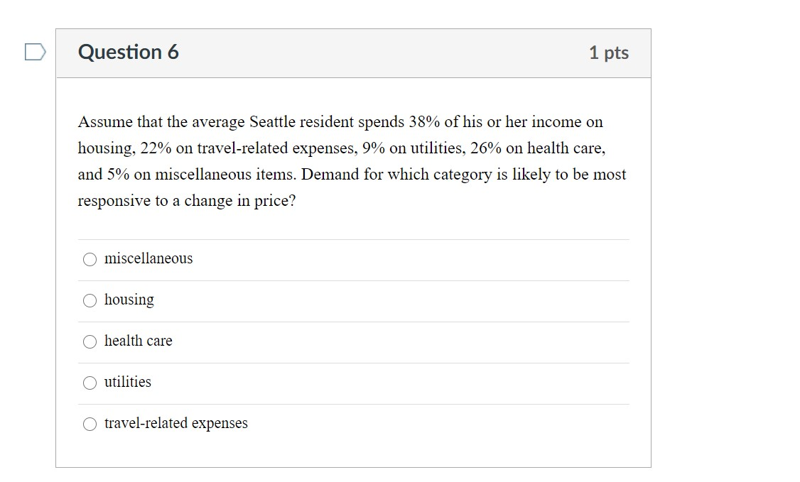 Solved Question 6 1 pts Assume that the average Seattle | Chegg.com Solved Question 6 1 pts Assume that the average Seattle | Chegg.com