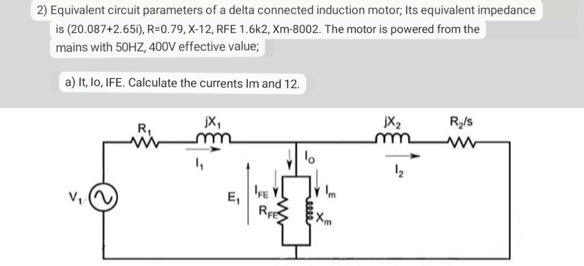 Solved 2) Equivalent circuit parameters of a delta connected | Chegg.com
