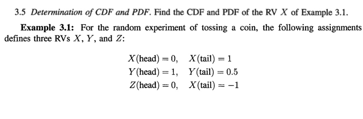 Solved 3.5 Determination of CDF and PDF. Find the CDF and | Chegg.com