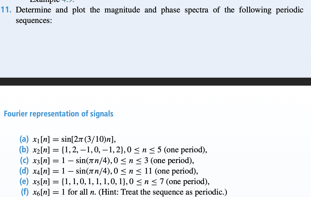 Solved 11. Determine and plot the magnitude and phase | Chegg.com