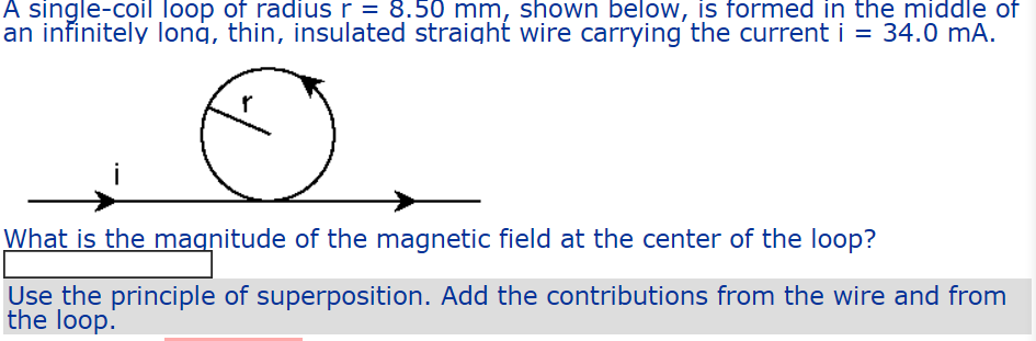 Solved A single-coil loop of radius r 8.50 mm, shown below, | Chegg.com