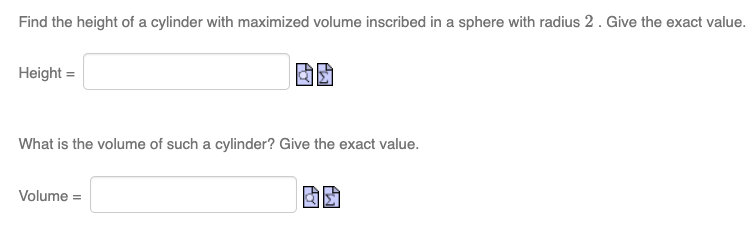 Solved Find the height of a cylinder with maximized volume | Chegg.com