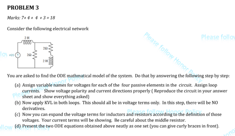 Solved PROBLEM 3 Marks: 7+4 + 4 + 3 = 18 Consider the | Chegg.com Solved PROBLEM 3 Marks: 7+4 + 4 + 3 = 18 Consider the | Chegg.com