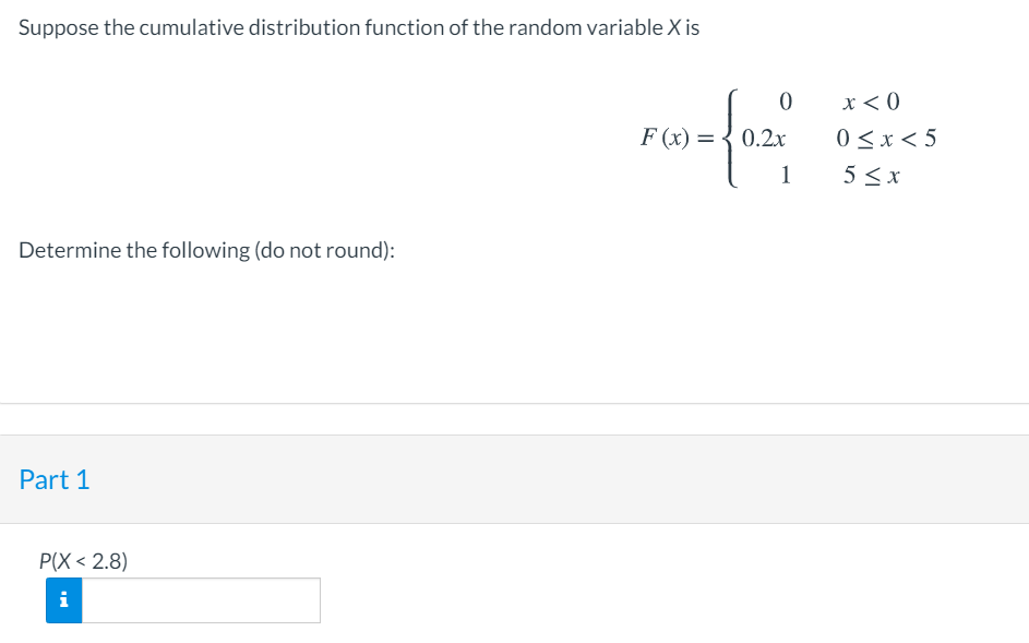 Solved Suppose the cumulative distribution function of the | Chegg.com Solved Suppose the cumulative distribution function of the | Chegg.com
