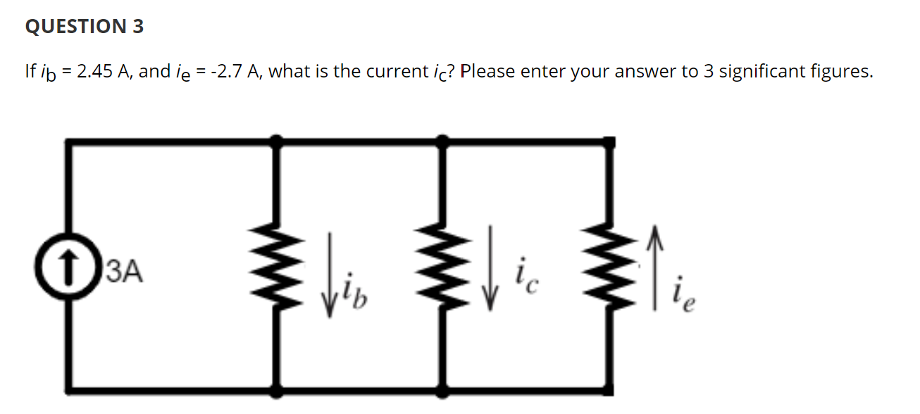 Solved QUESTION 7 Calculate the current ib. Use the values, | Chegg.com