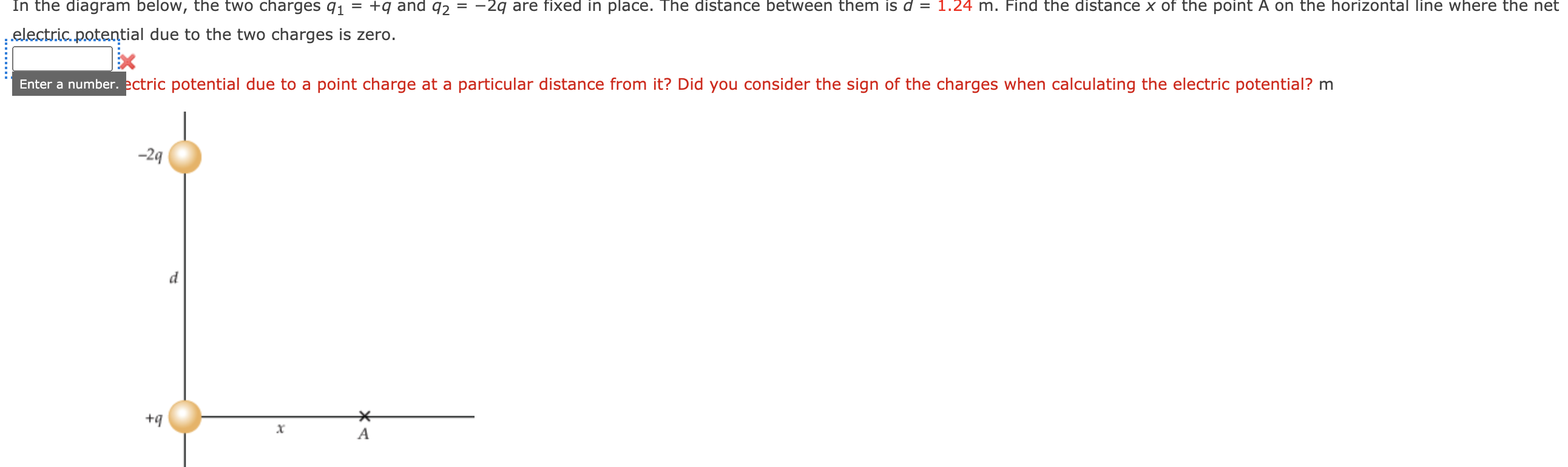 solved-in-the-diagram-below-the-two-charges-91-9-and-92-chegg