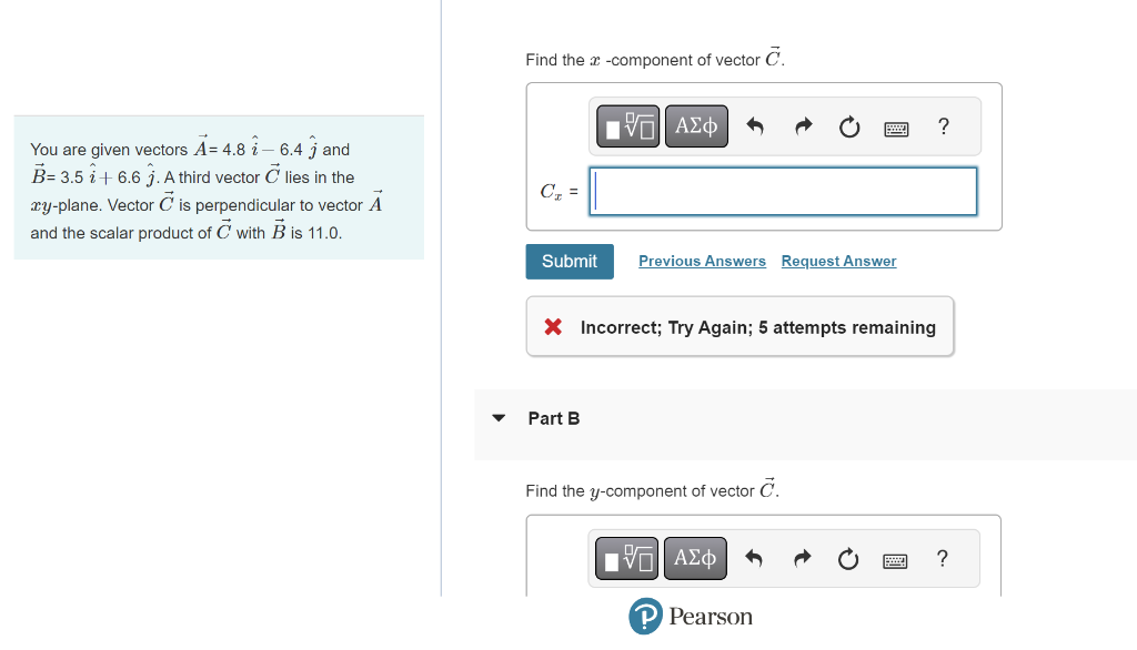 Solved Find the x-component of vector C. You are given | Chegg.com