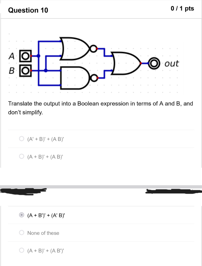 Solved Question 10 0/1 pts Translate the output into a | Chegg.com