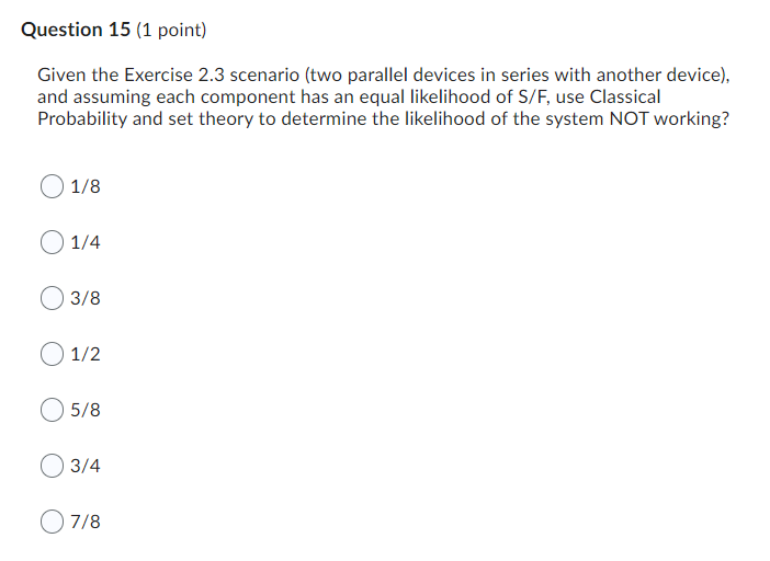 Solved Given the Exercise 2.3 scenario (two parallel devices | Chegg.com