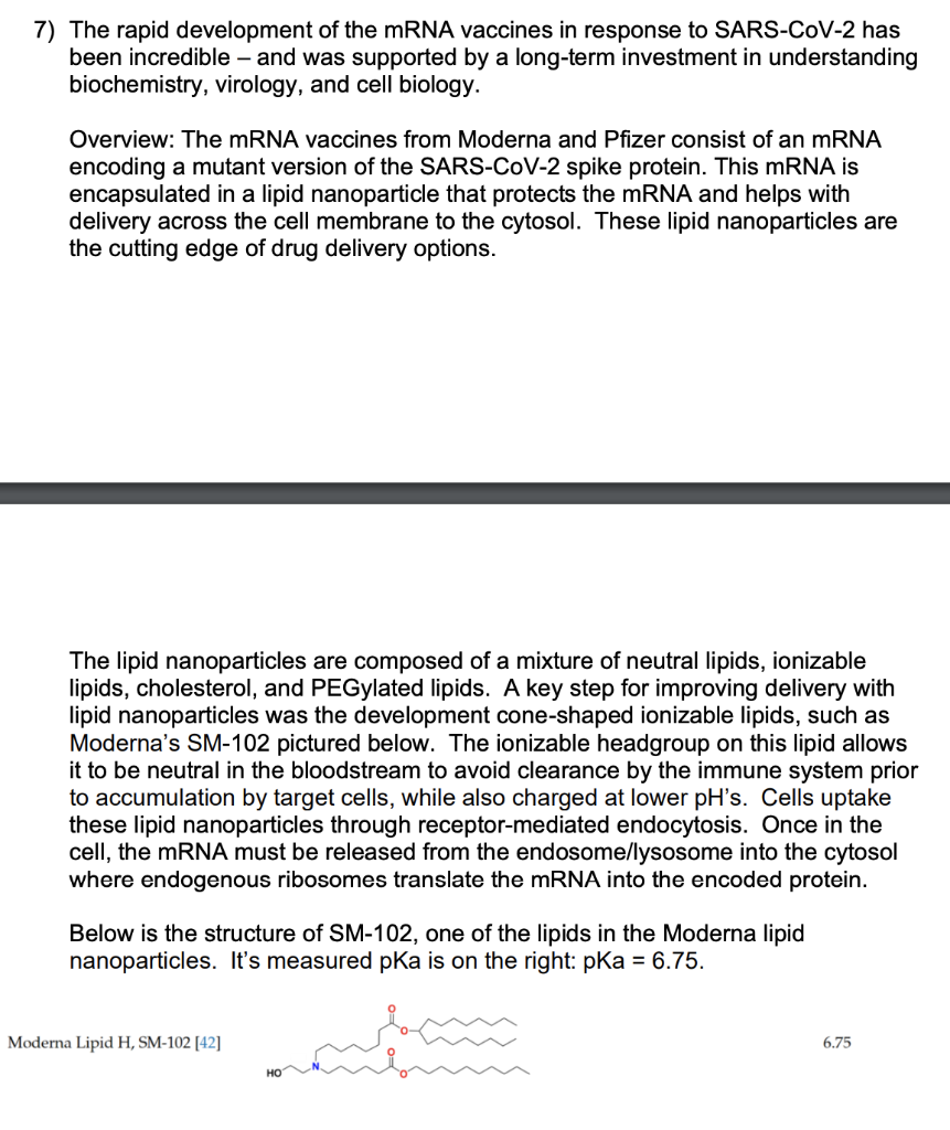 7) The rapid development of the mRNA vaccines in | Chegg.com