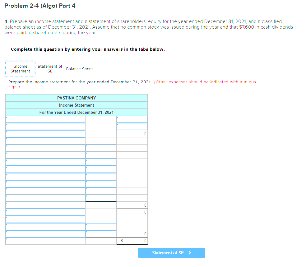 Solved Required information Problem 2-4 (Algo) Accounting | Chegg.com