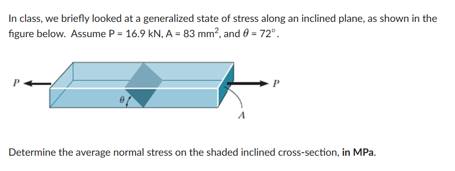 Solved In class, we briefly looked at a generalized state of | Chegg.com