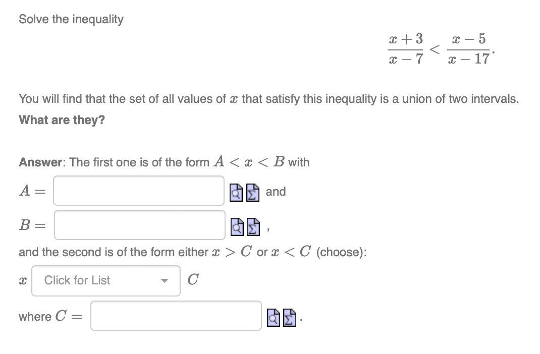 Solved Solve the inequalityx+3x-7