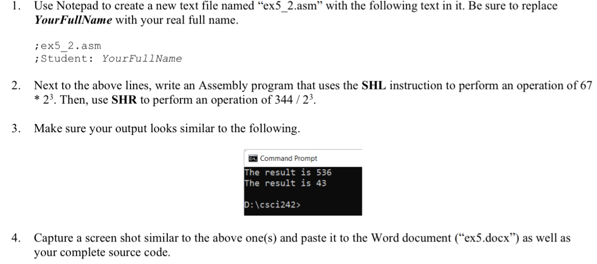 Solved 1 Use Notepad To Create A New Text File Named