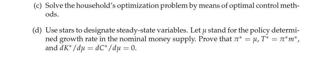 Solved (c) Solve the household's optimization problem by | Chegg.com
