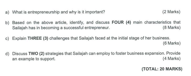 Solved a) What is entrepreneurship and why is it important? | Chegg.com