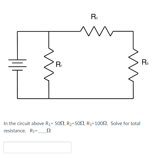 Solved In the circuit above R1=50Ω,R2=50Ω,R3=100Ω. Solve for | Chegg.com