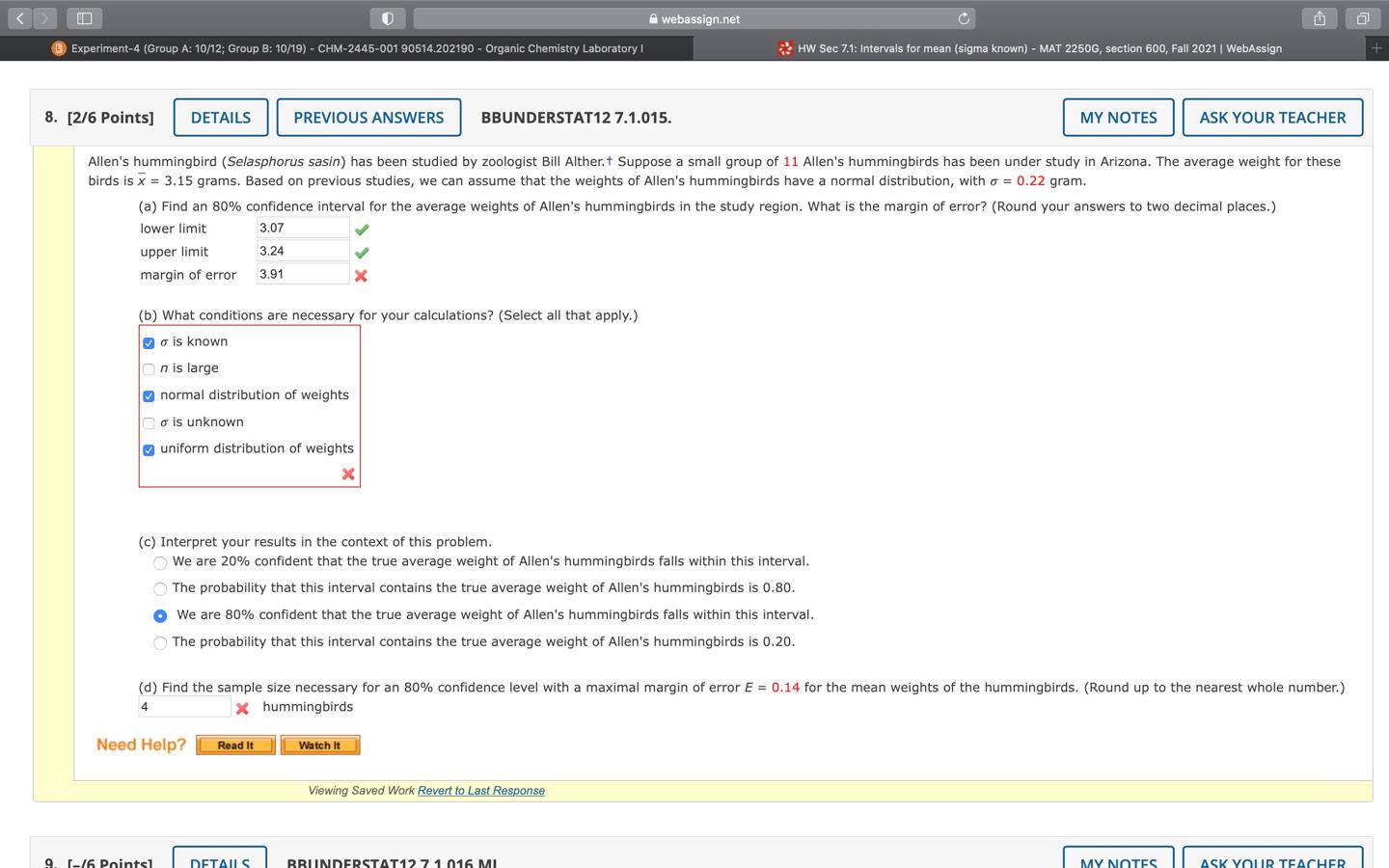 Solved webassign.net ch Experiment-4 (Group A: 10/12; Group | Chegg.com