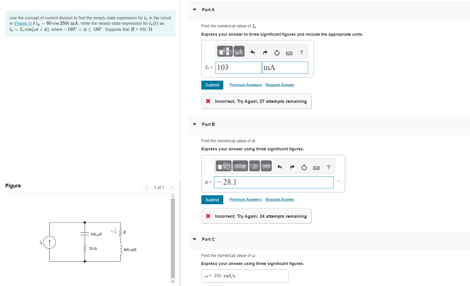 Solved Use the concept of current division to find the | Chegg.com