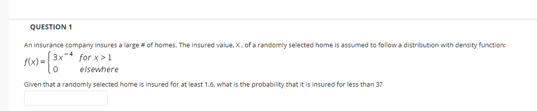 Solved QUESTION 1 An insurance company insures a large # of | Chegg.com