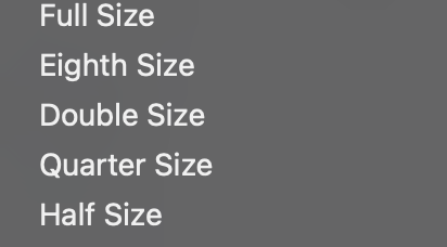 Full Size Eighth Size Double Size Quarter Size Half | Chegg.com