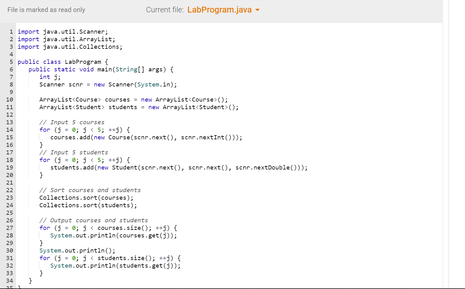 Solved IN JAVA PLEASE!! 13.9 LAB: Students (generic | Chegg.com