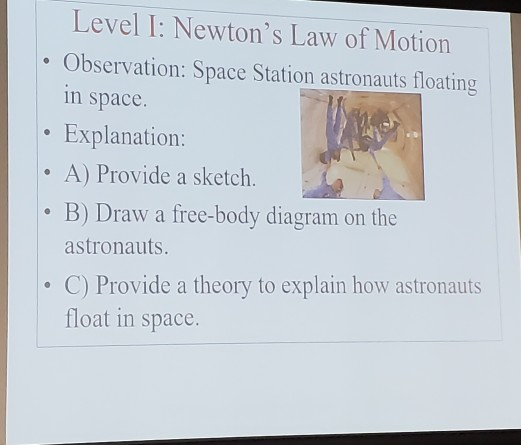 Solved Level I: Newton's Law of Motion Observation: Space | Chegg.com