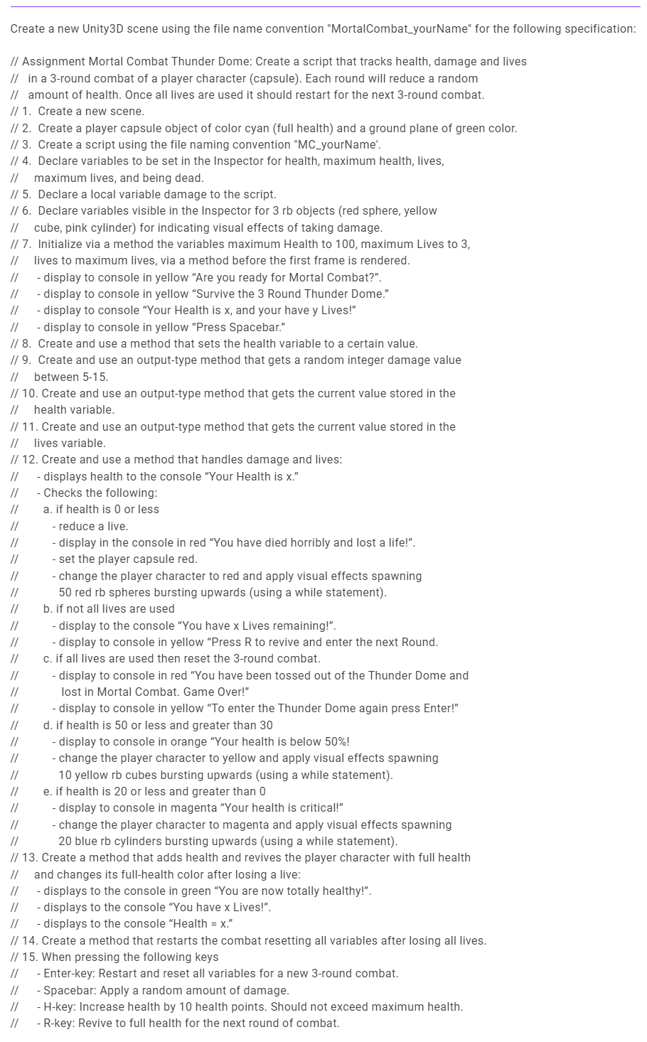 Create a new Unity3D scene using the file name | Chegg.com