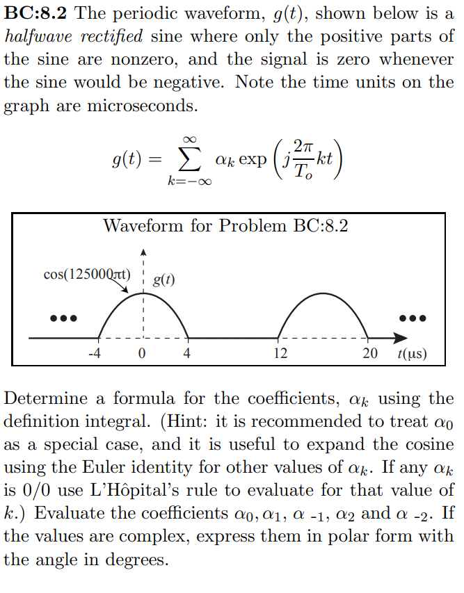 Solved BC:8.2 The periodic waveform, g(t), shown below is a | Chegg.com