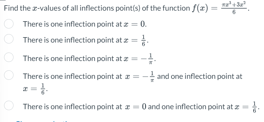 Solved Find the x-values of all inflections point(s) ﻿of the | Chegg.com