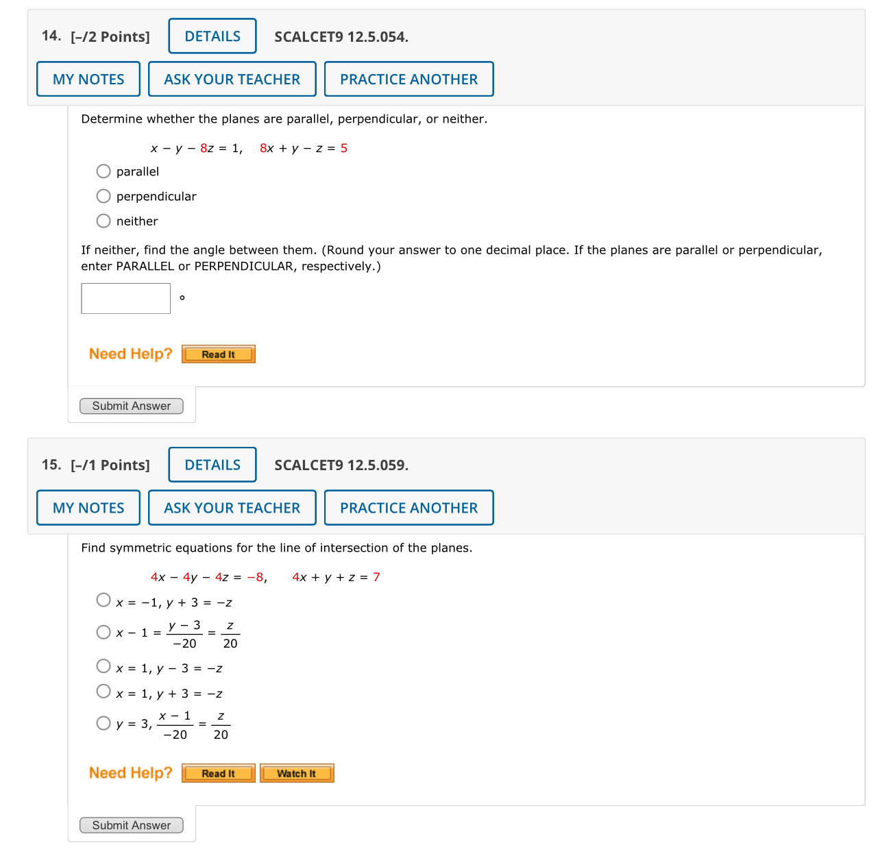 Solved Determine whether the planes are parallel, | Chegg.com