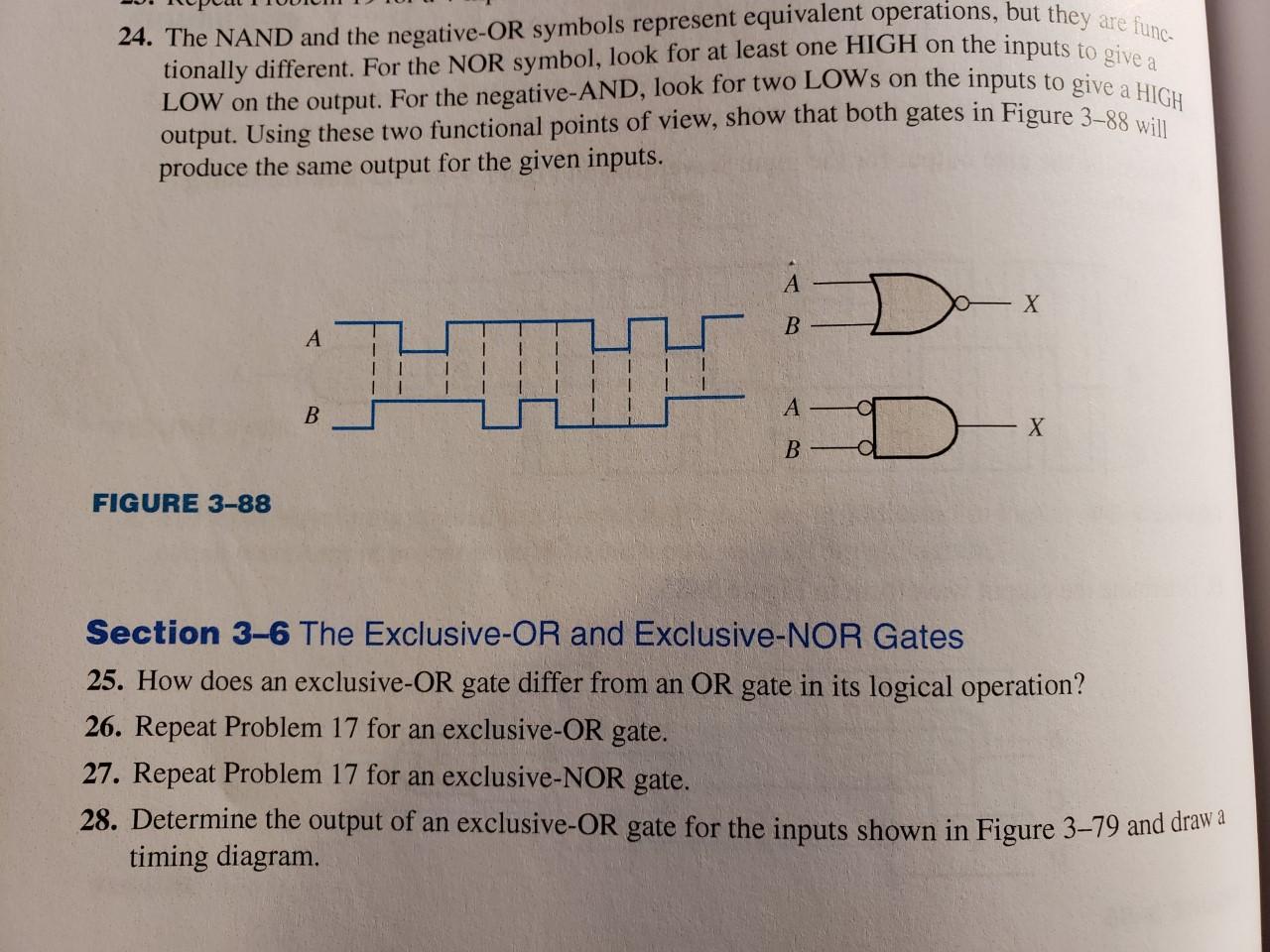 Solved 24. The NAND and the negative-OR symbols represent | Chegg.com