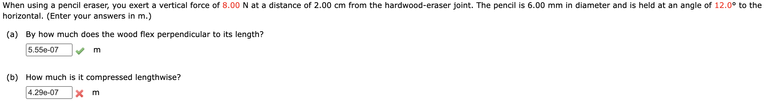 Solved When using a pencil eraser, you exert a vertical | Chegg.com
