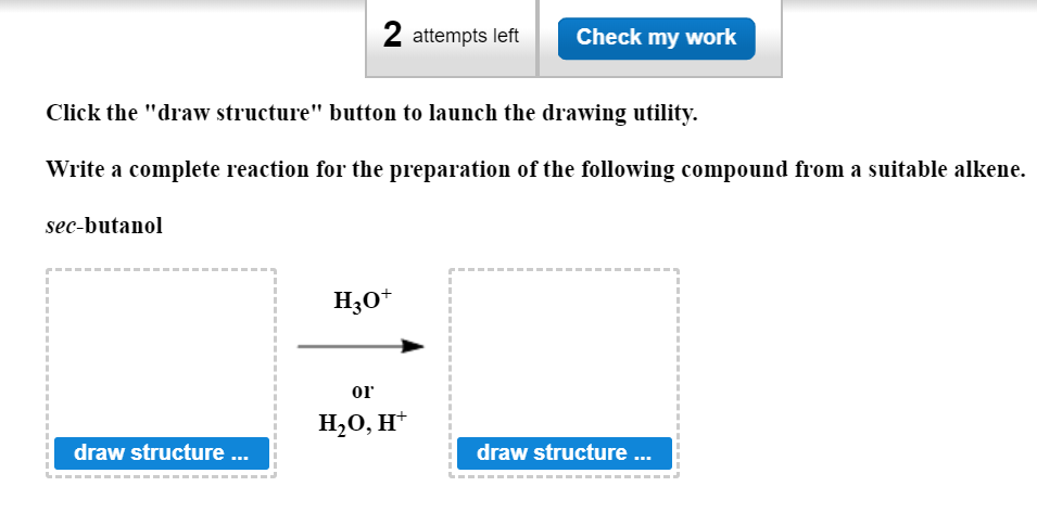 Solved 2 attempts left Check my work Click the "draw | Chegg.com