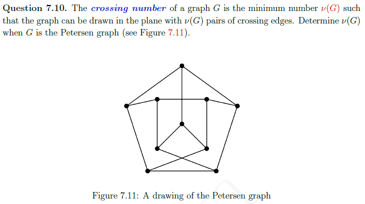 Solved Question 7.10. The crossing number of a graph G is | Chegg.com