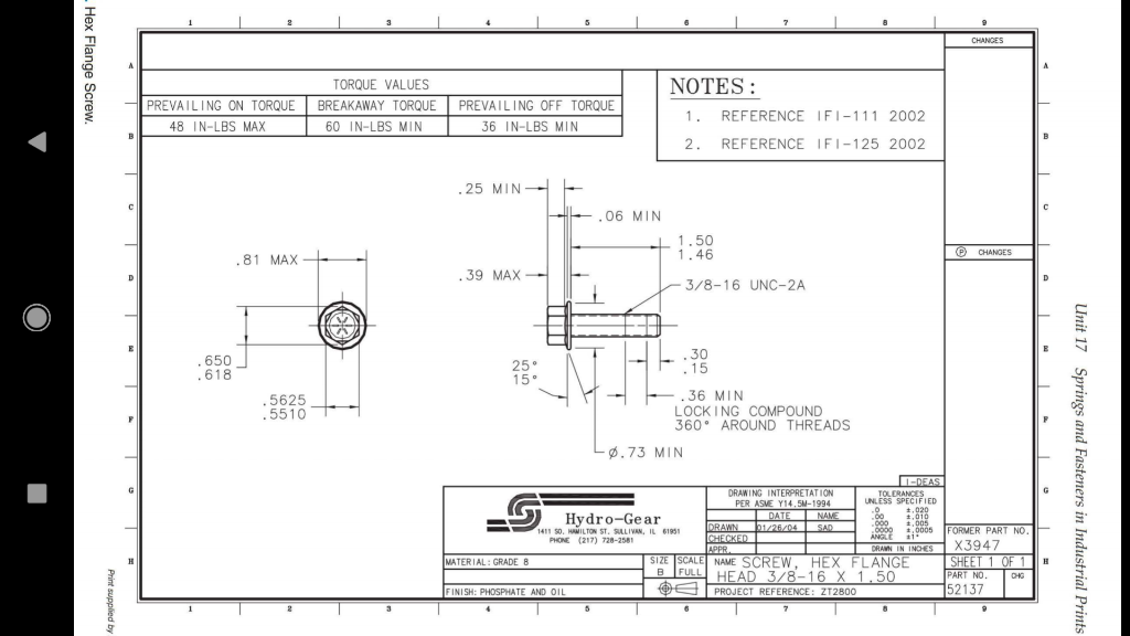 CHANCES - Hex Flange Screw. TORQUE VALUES PREVAILING | Chegg.com
