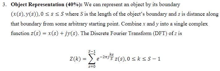 3. Object Representation ( 40%) : We can represent an | Chegg.com
