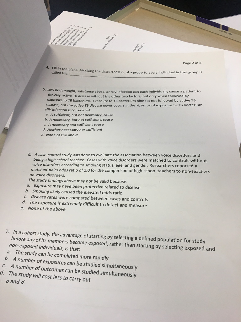 Solved Page 2 of 8 4. Fill in the blank. Ascribing the | Chegg.com