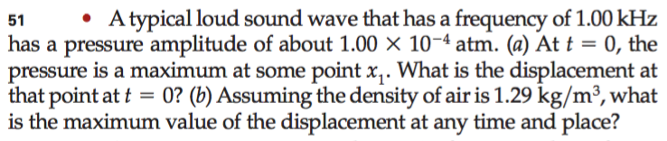 Solved A typical loud sound wave that has a frequency of | Chegg.com