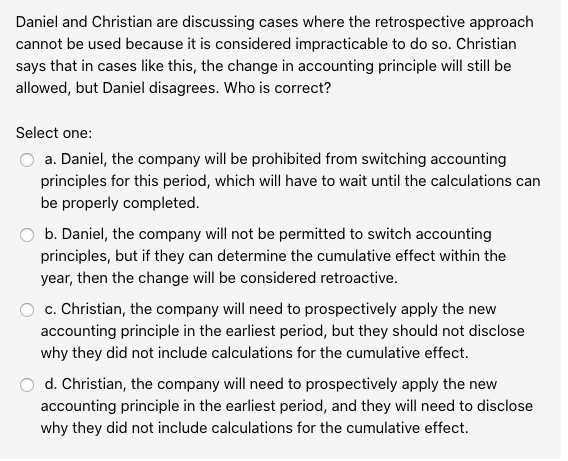 Solved Daniel and Christian are discussing cases where the | Chegg.com