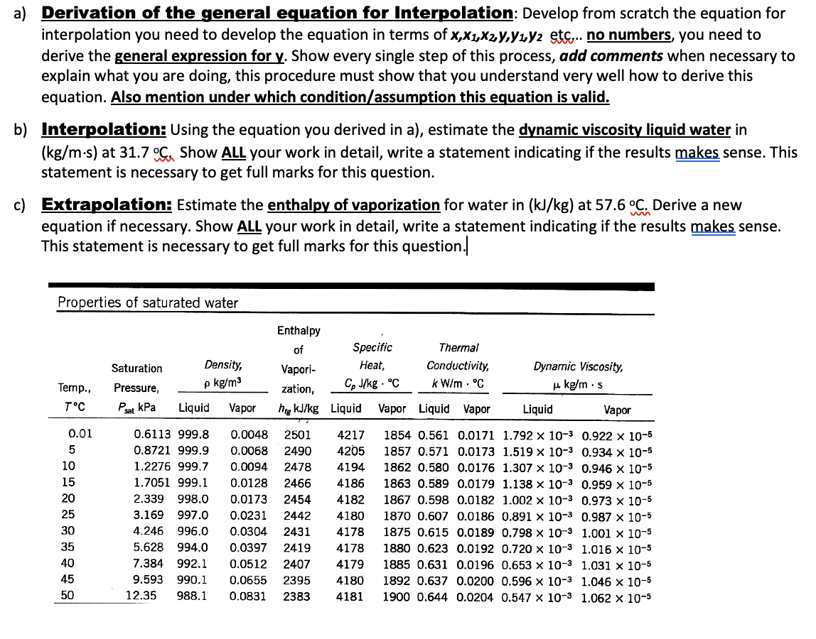 Solved a) Derivation of the general equation for | Chegg.com
