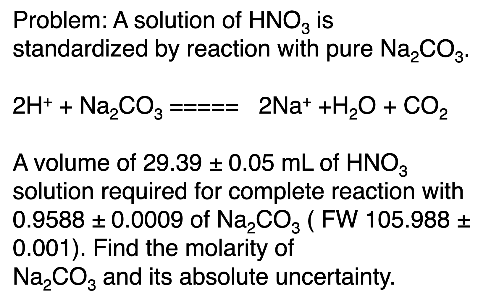 Solved Problem: A solution of HNO3 is standardized by | Chegg.com