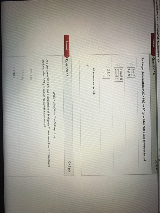 Solved estion For the gas phase reaction 3A(g) B (gl- 2c | Chegg.com