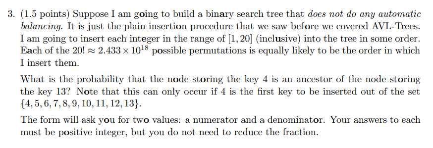 Solved 3. (1.5 points) Suppose I am going to build a binary | Chegg.com