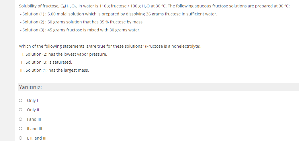 Solved Solubility of fructose, C6H12O6, in water is 110 g | Chegg.com
