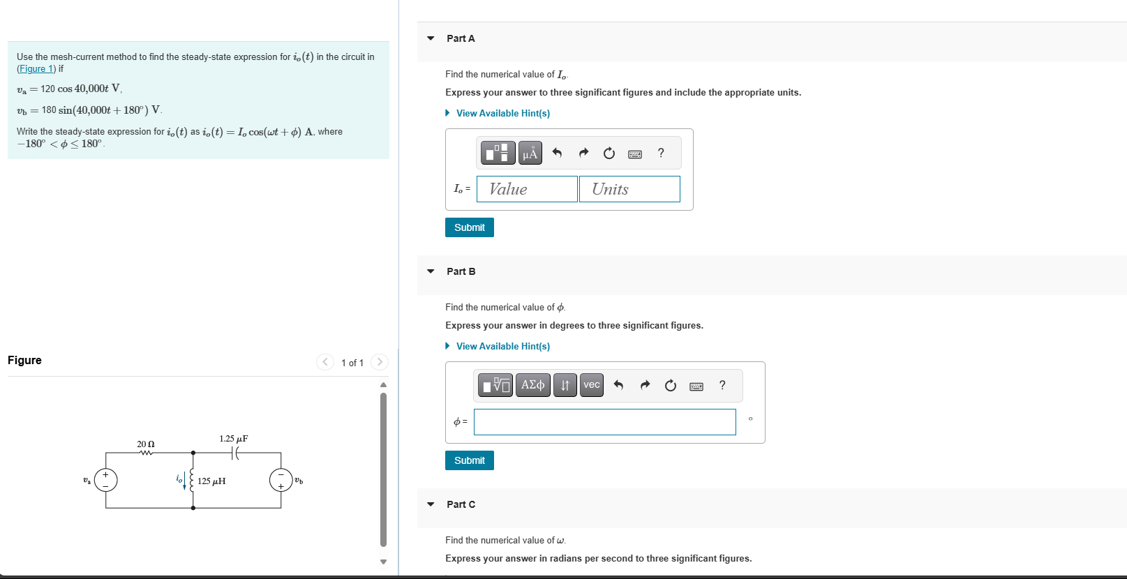 Solved Use the mesh-current method to ﻿find the steady-state | Chegg.com