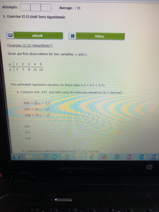 Solved Attempts:「 Average: /10 5. Exercise 12.15 (Self | Chegg.com
