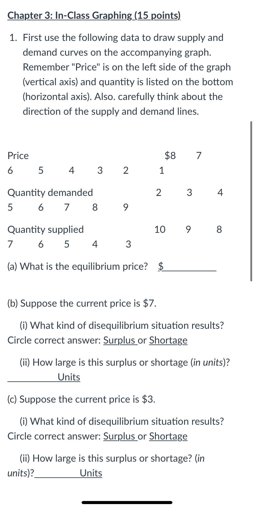Solved Chapter 3: In-Class Graphing (15 points) 1. First use | Chegg.com